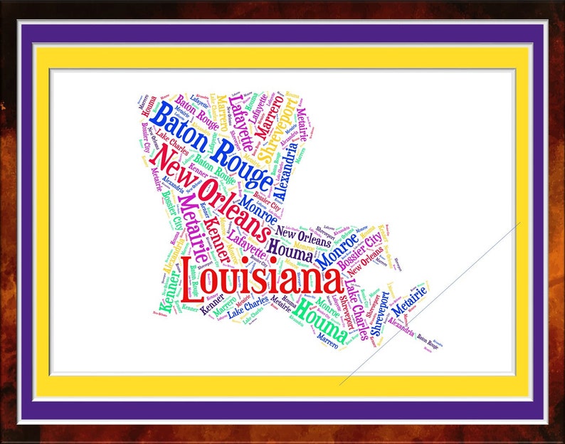 Louisiana Word Art - Etsy