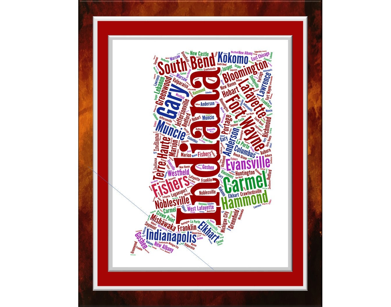 Indiana Word Art - Etsy