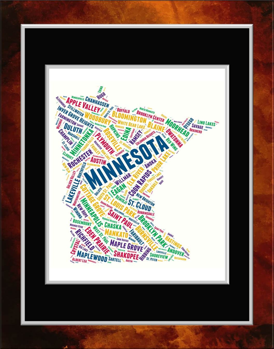 Minnesota Word Art With All Cities - Etsy