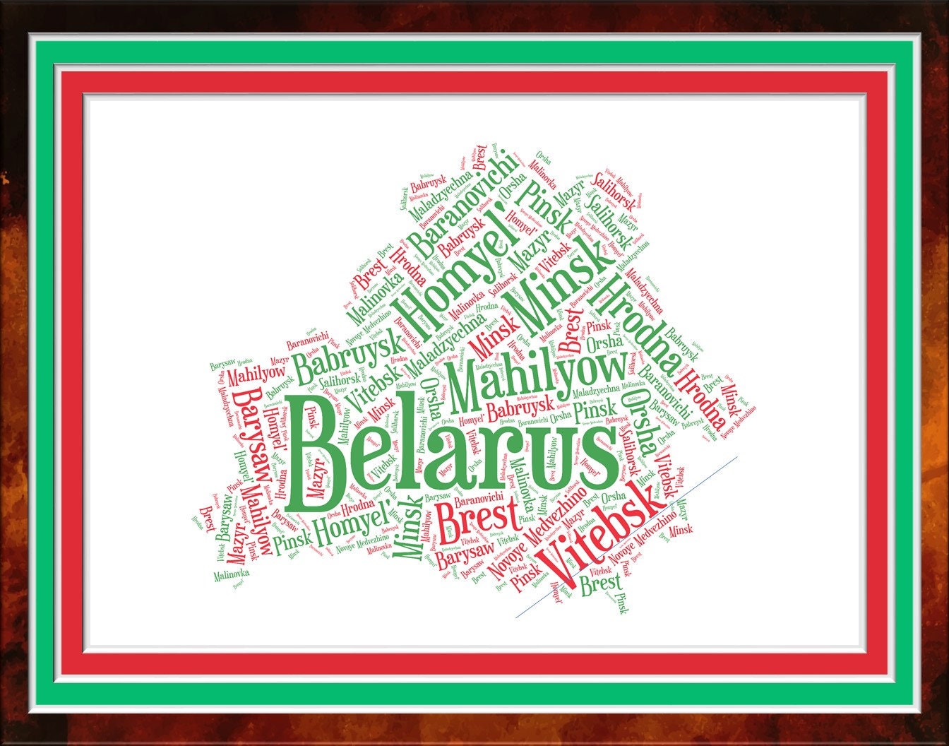 Belarus Word Art - Etsy