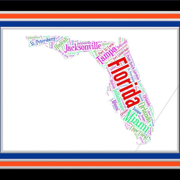 Florida Gators Word Art - Etsy