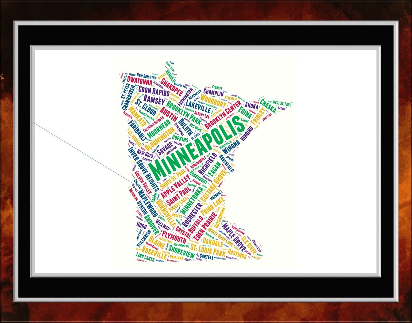 Minnesota Word Art With All Cities - Etsy