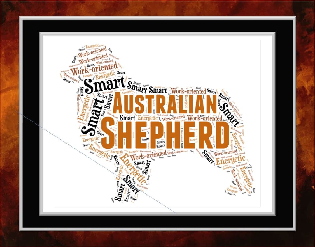 Australian Shepherd Word Art - Etsy