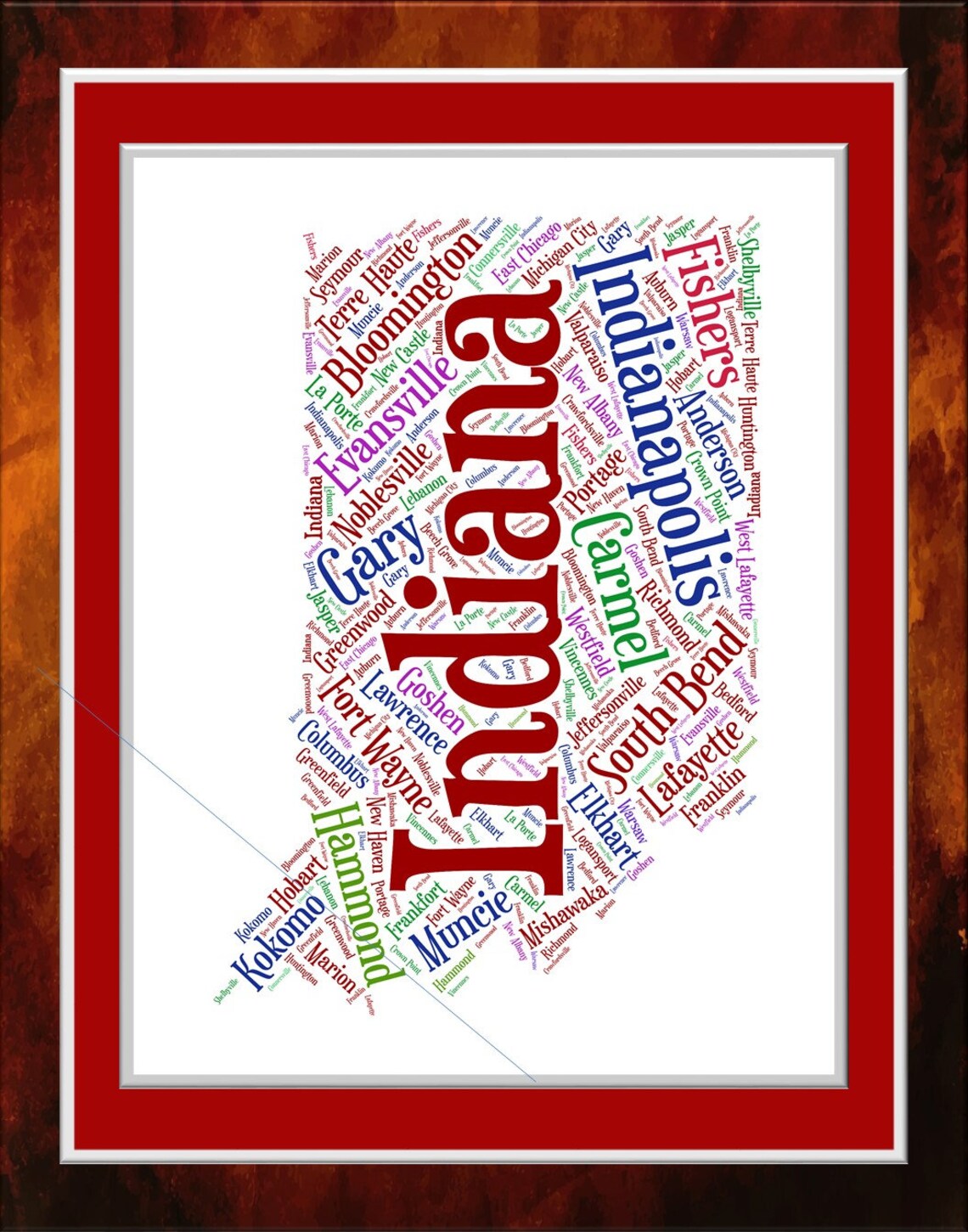 Indiana Word Art - Etsy