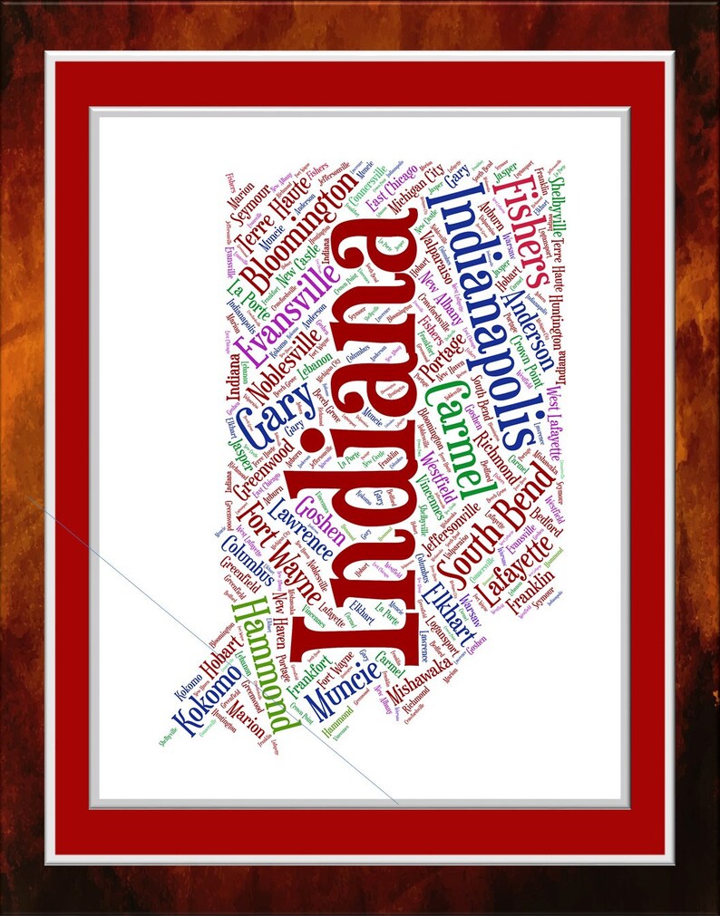 Indiana Word Art - Etsy