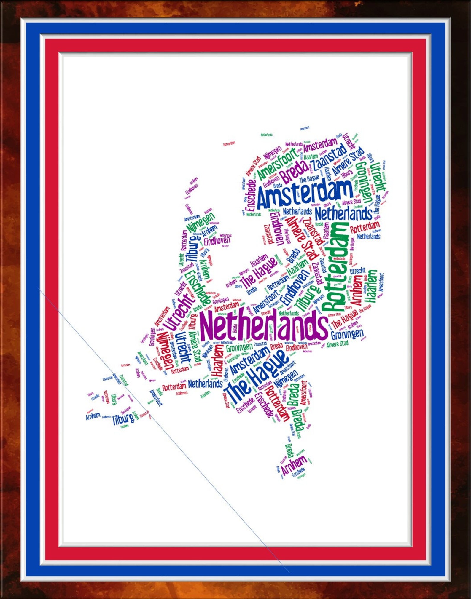 The Netherlands Word Art - Etsy