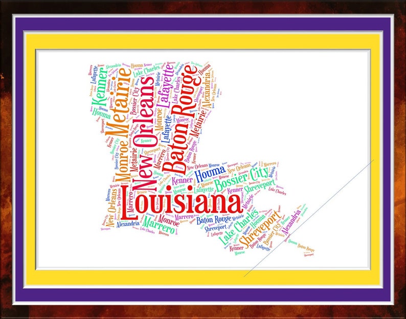 Louisiana Word Art - Etsy