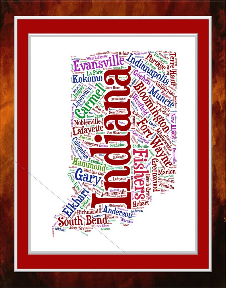 Indiana Word Art - Etsy