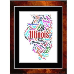 Illinois Word Art With All Cities - Etsy