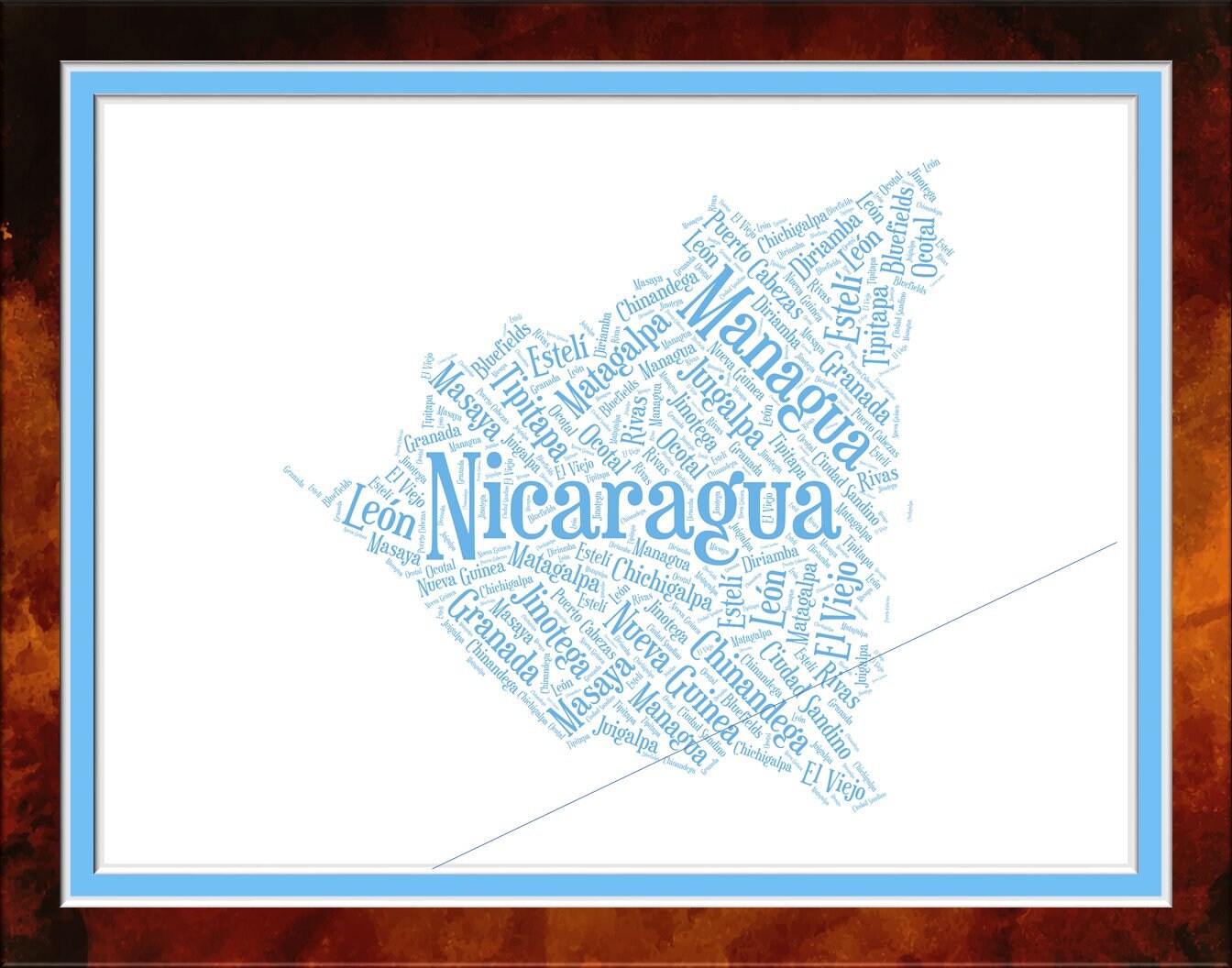 Nicaragua Word Art - Etsy