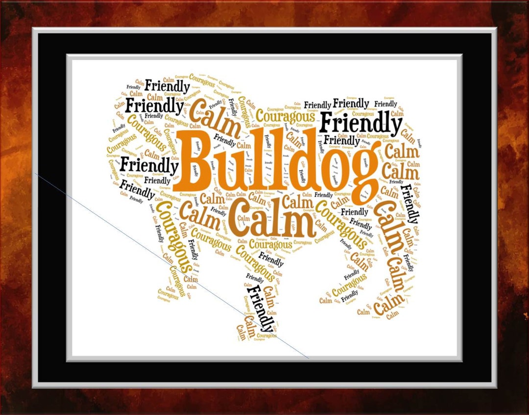 Bulldog Word Art - Etsy