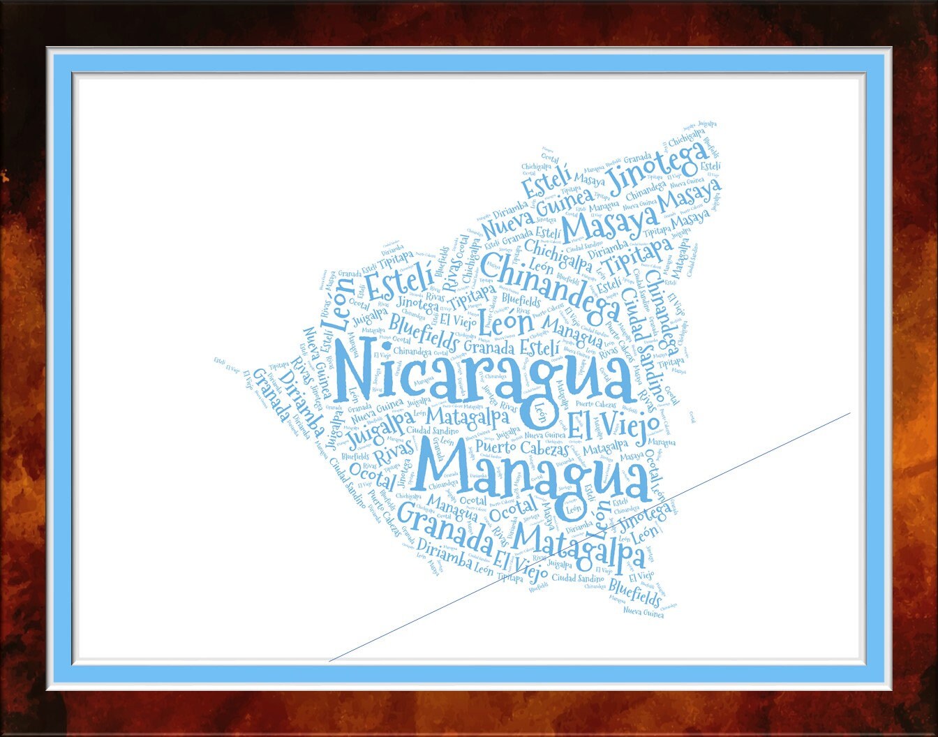 Nicaragua Word Art | Etsy