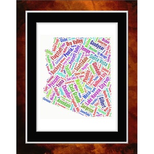 Arizona Word Art With All Cities - Etsy