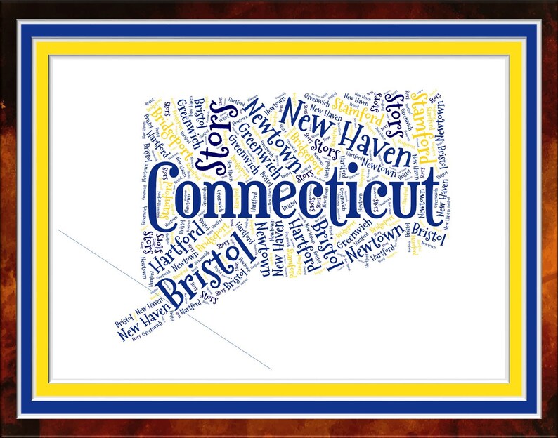 Connecticut Word Art - Etsy