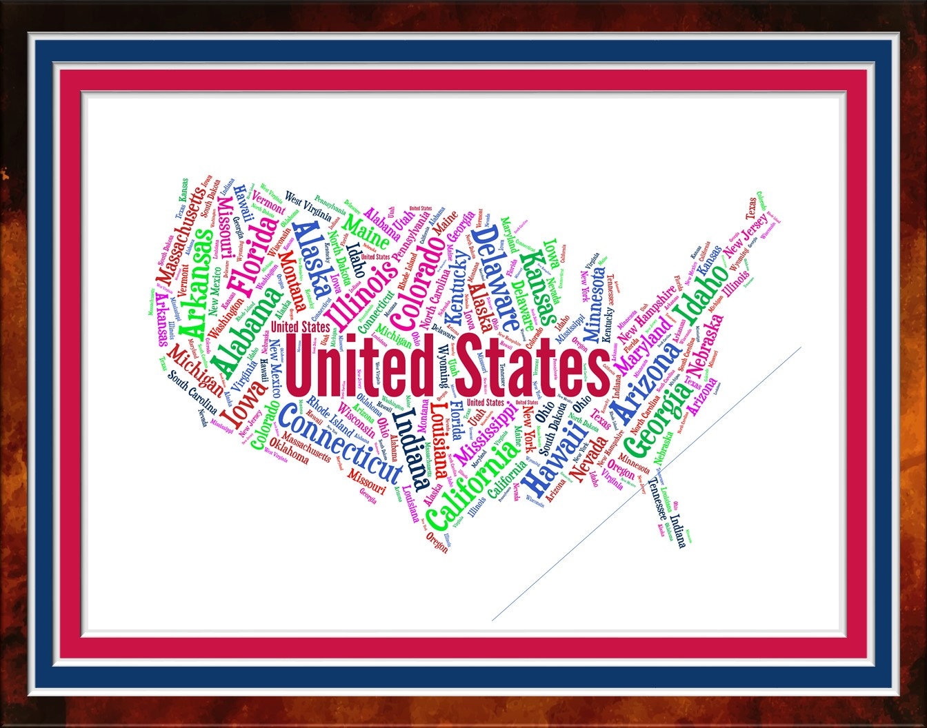Untied States of America Word Art - Etsy