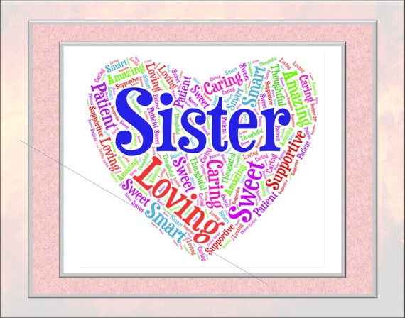 Sister Word Art | Etsy