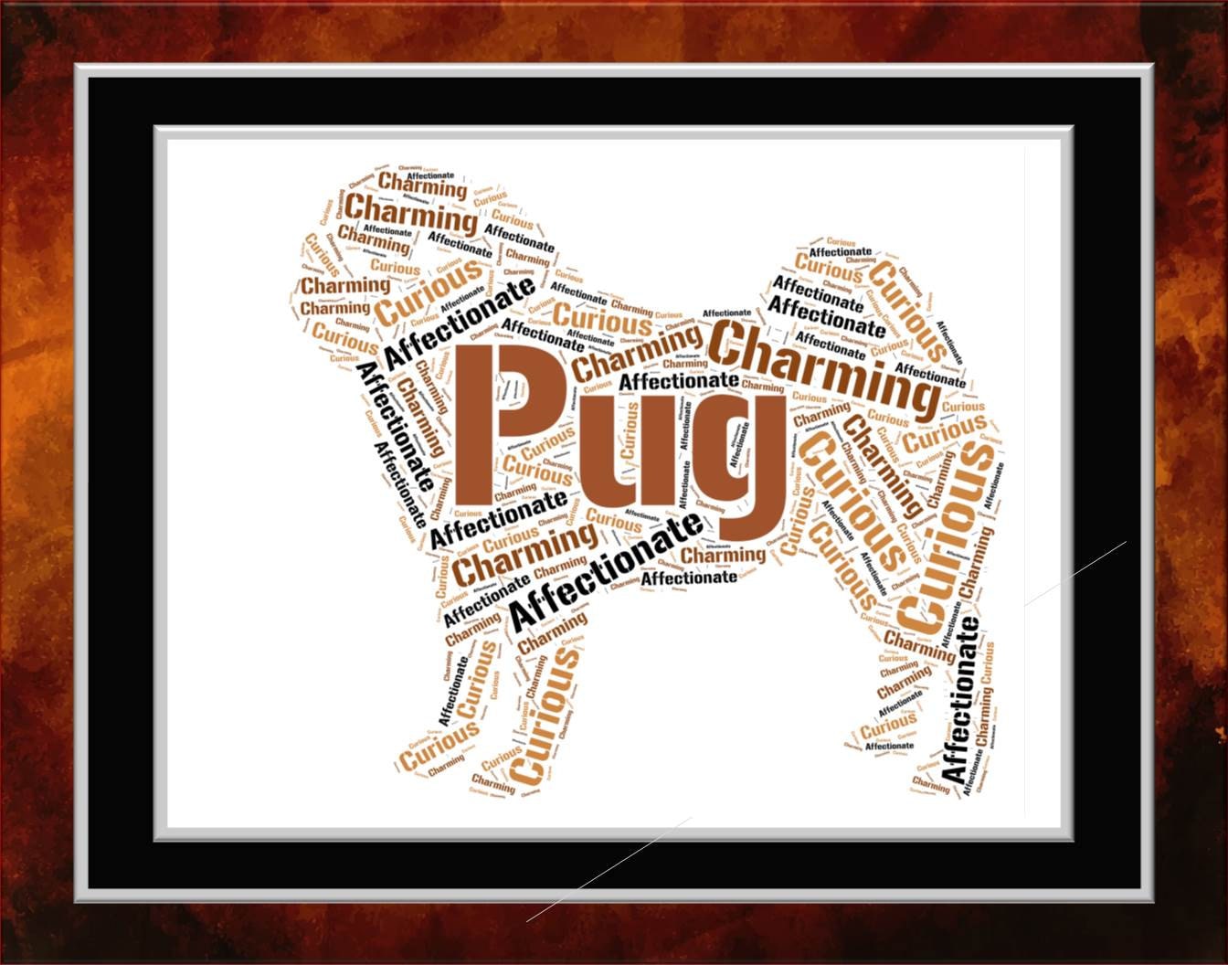 Pug Word Art - Etsy