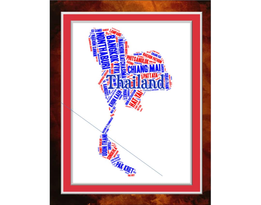 Thailand Word Art - Etsy