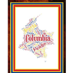 Colombia Word Art - Etsy