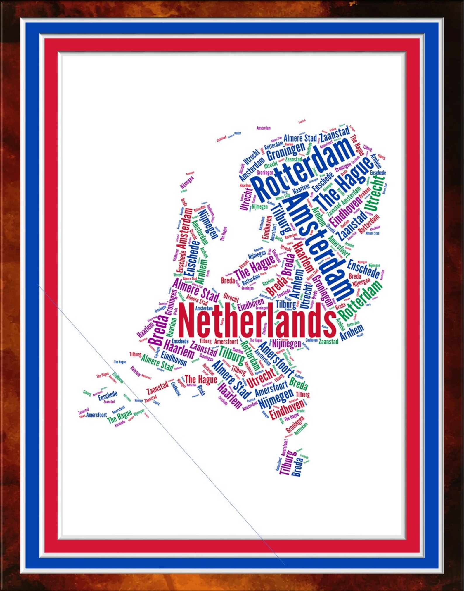 The Netherlands Word Art - Etsy