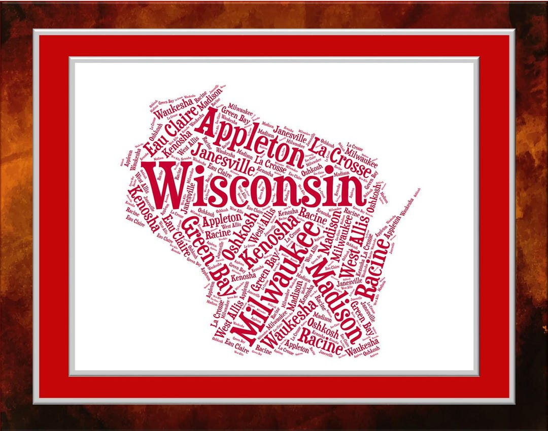 Wisconsin Word Art - Etsy