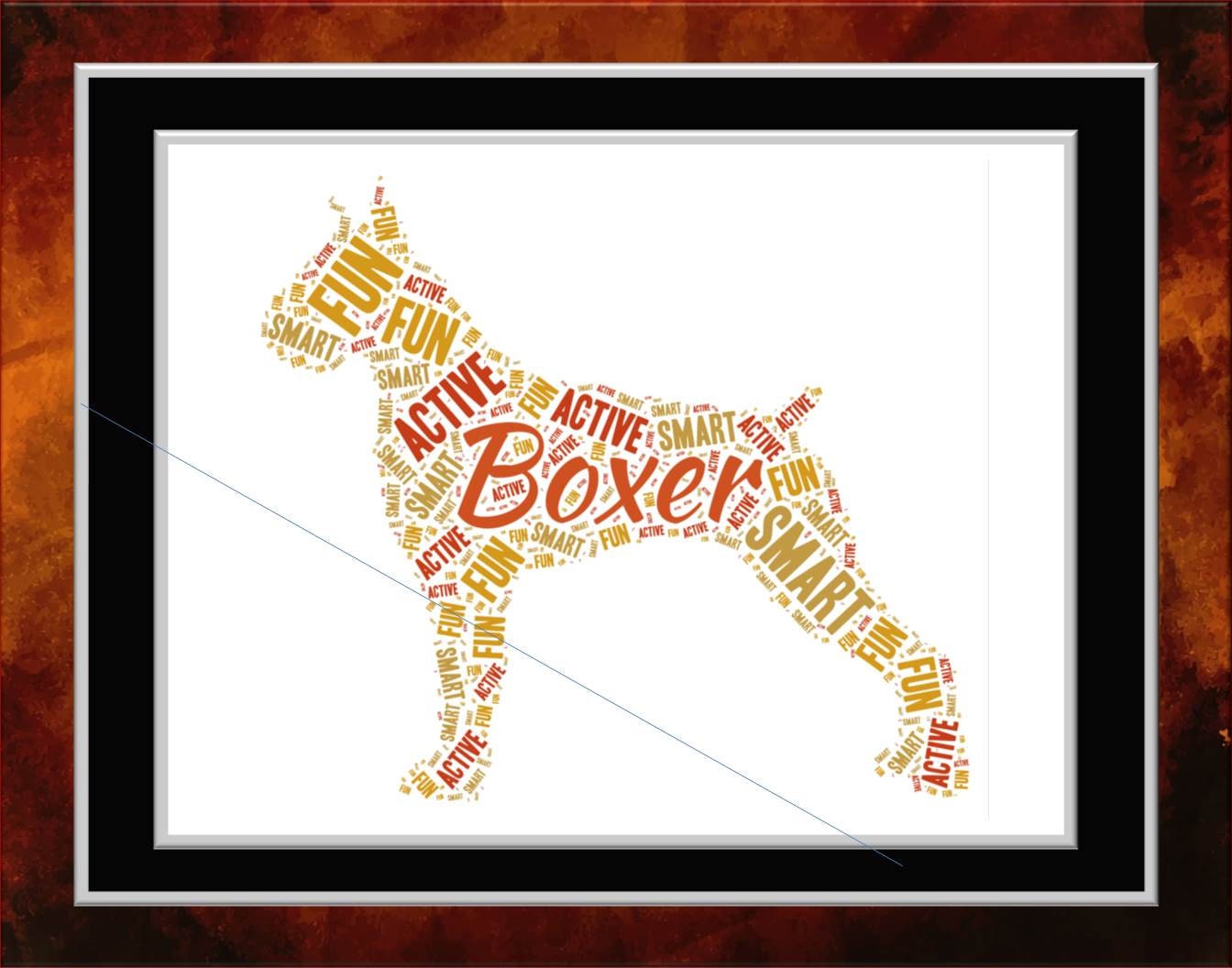 Boxer Word Art - Etsy