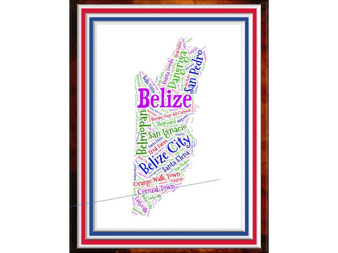 Belize Word Art - Etsy