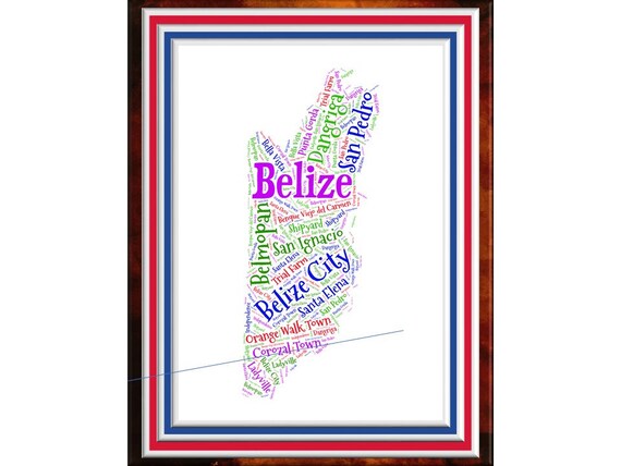 Belize Word Art | Etsy