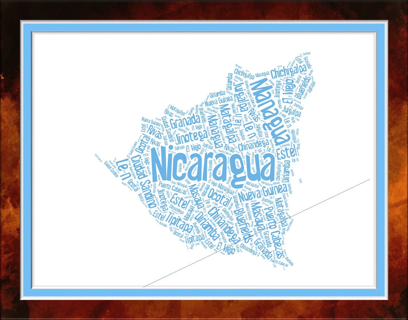 Nicaragua Word Art - Etsy