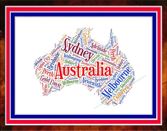 Australia Word Cloud 30 Australia Cities Images | PoweredTemplate.com
