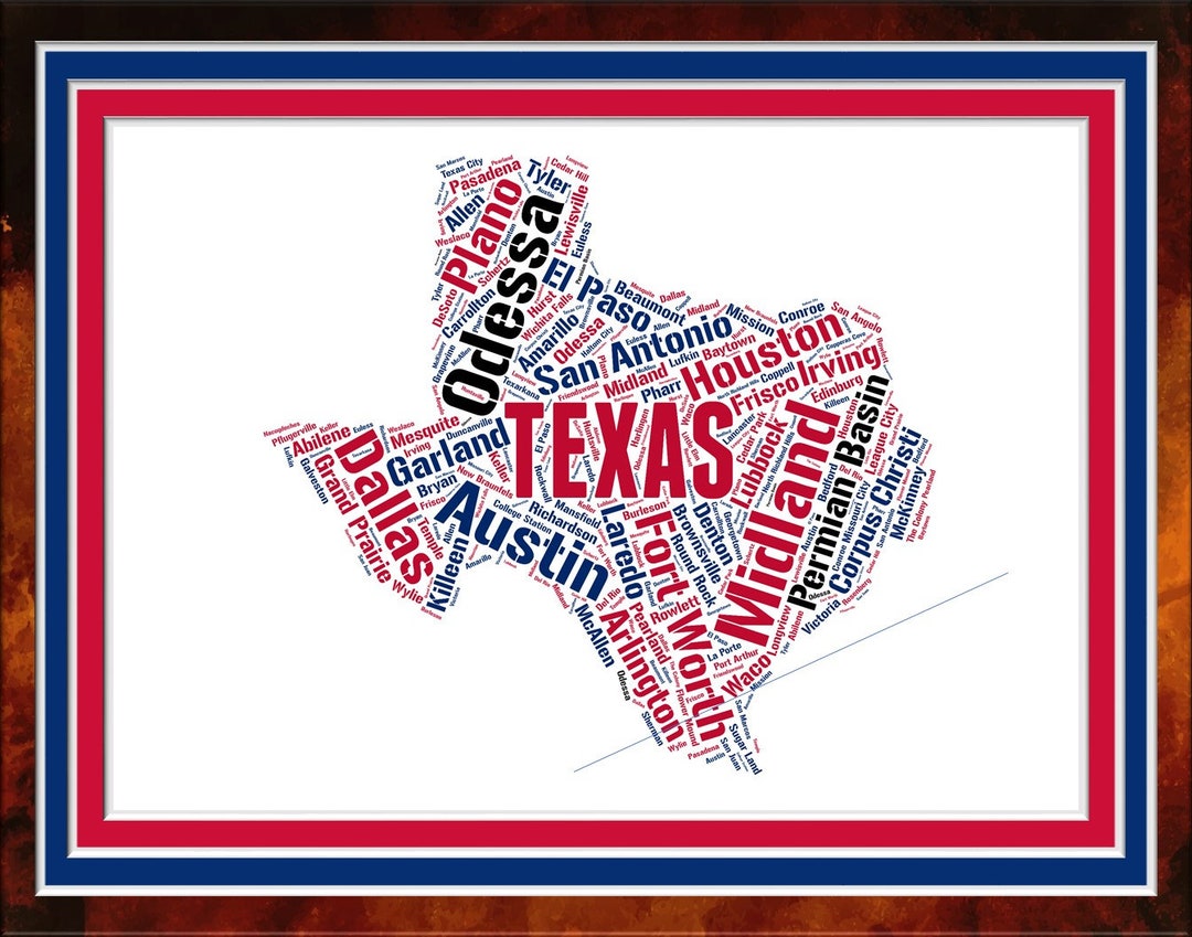 Texas Word Art - Etsy