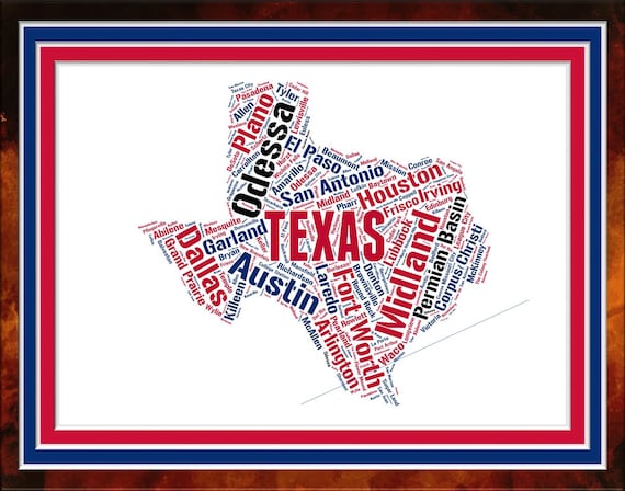 Texas Word Art | Etsy