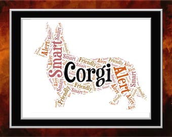 Corgi Word Art - Etsy