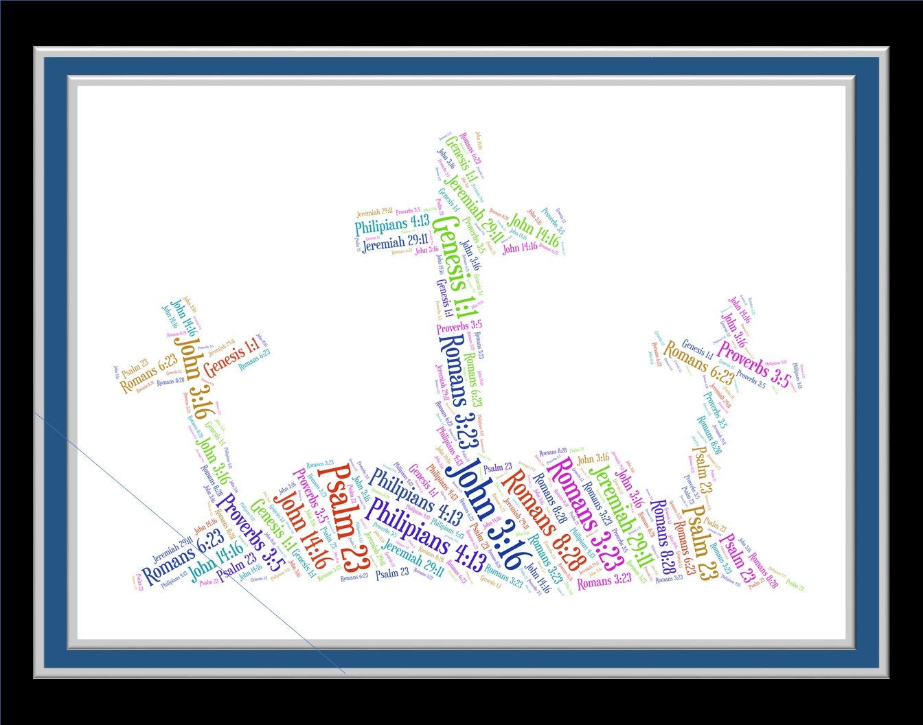 Bible Verse Word Art With 3 Crosses - Etsy