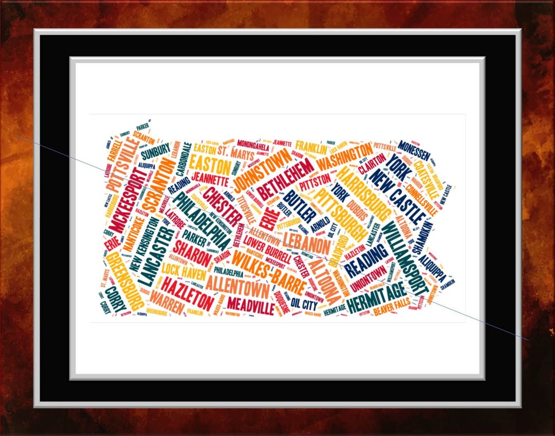 Pennsylvania Word Art - Etsy