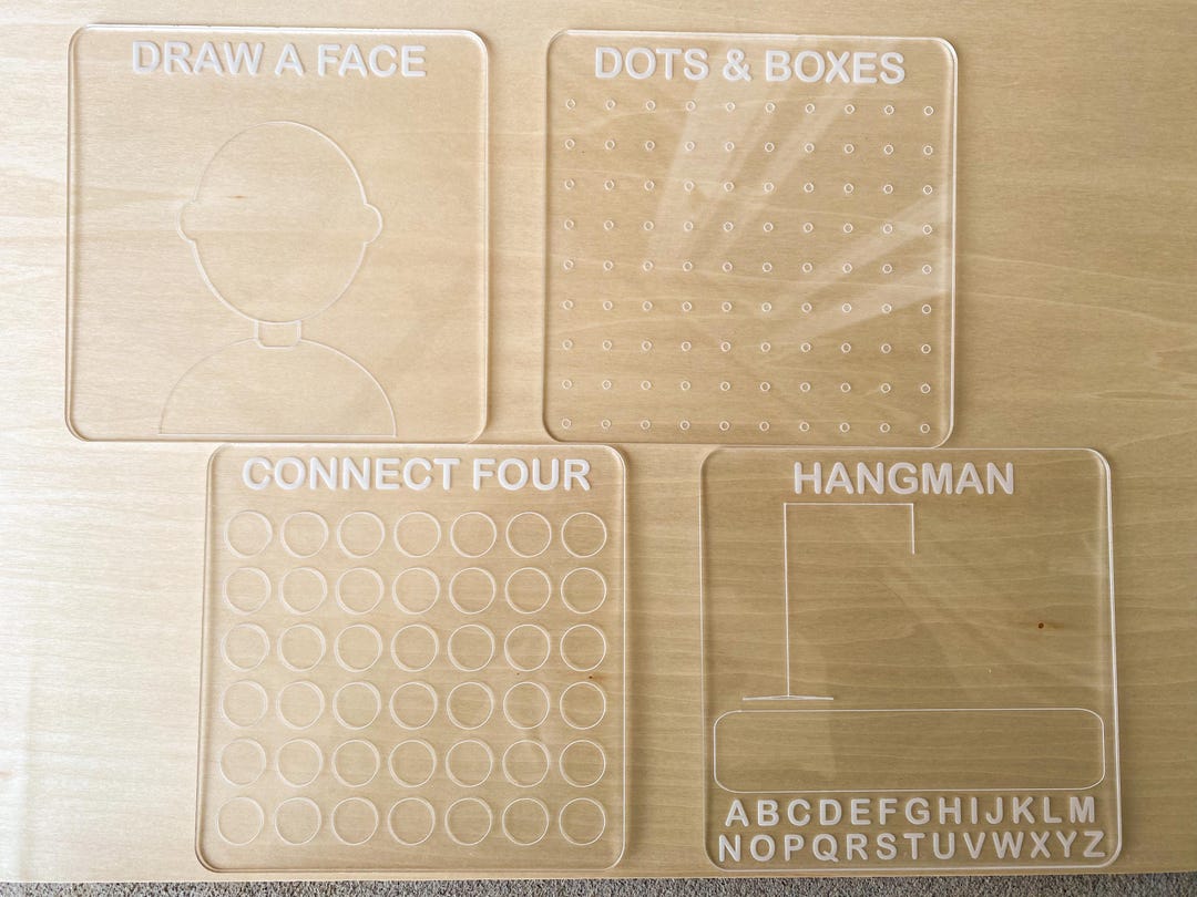 Wipeable Acrylic Game Boards Pack - Etsy