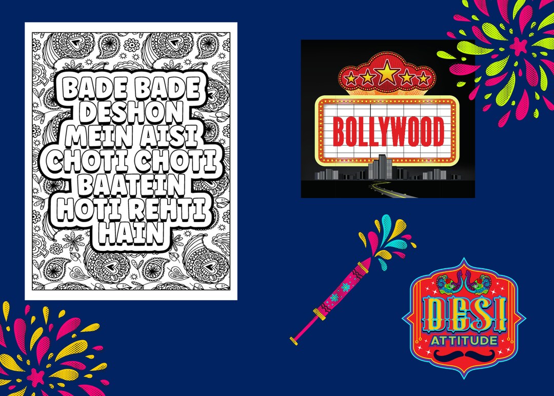 Digital Desi Bollywood Coloring Pages, South Asian Inspired Art ...