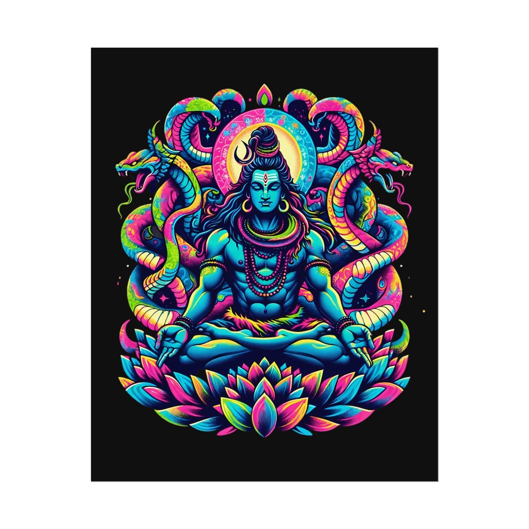 Desi Vibrant Hindu Religious Poster Print, Colorful Indian Art Wall ...
