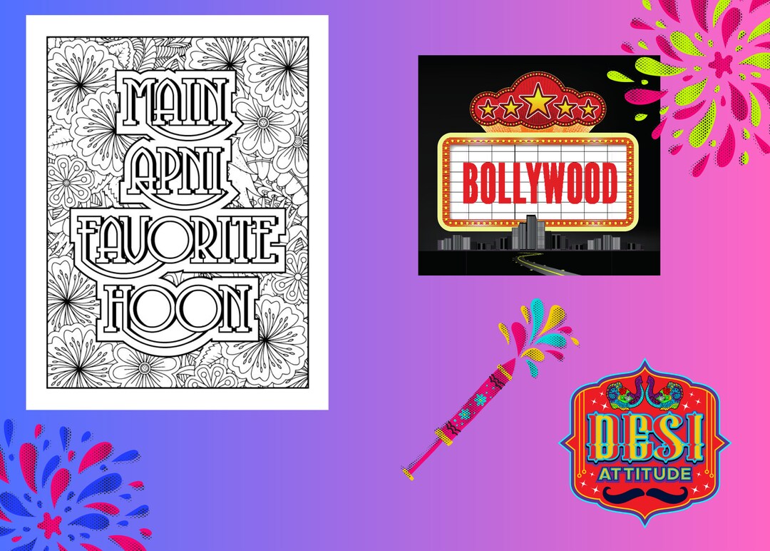 Bollywood Inspired Desi Coloring Pages, Digital South Asian Art ...
