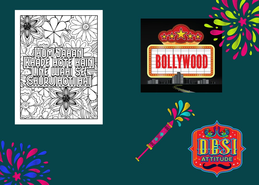 Digital Desi Bollywood Coloring Art, South Asian Cultural Printables ...