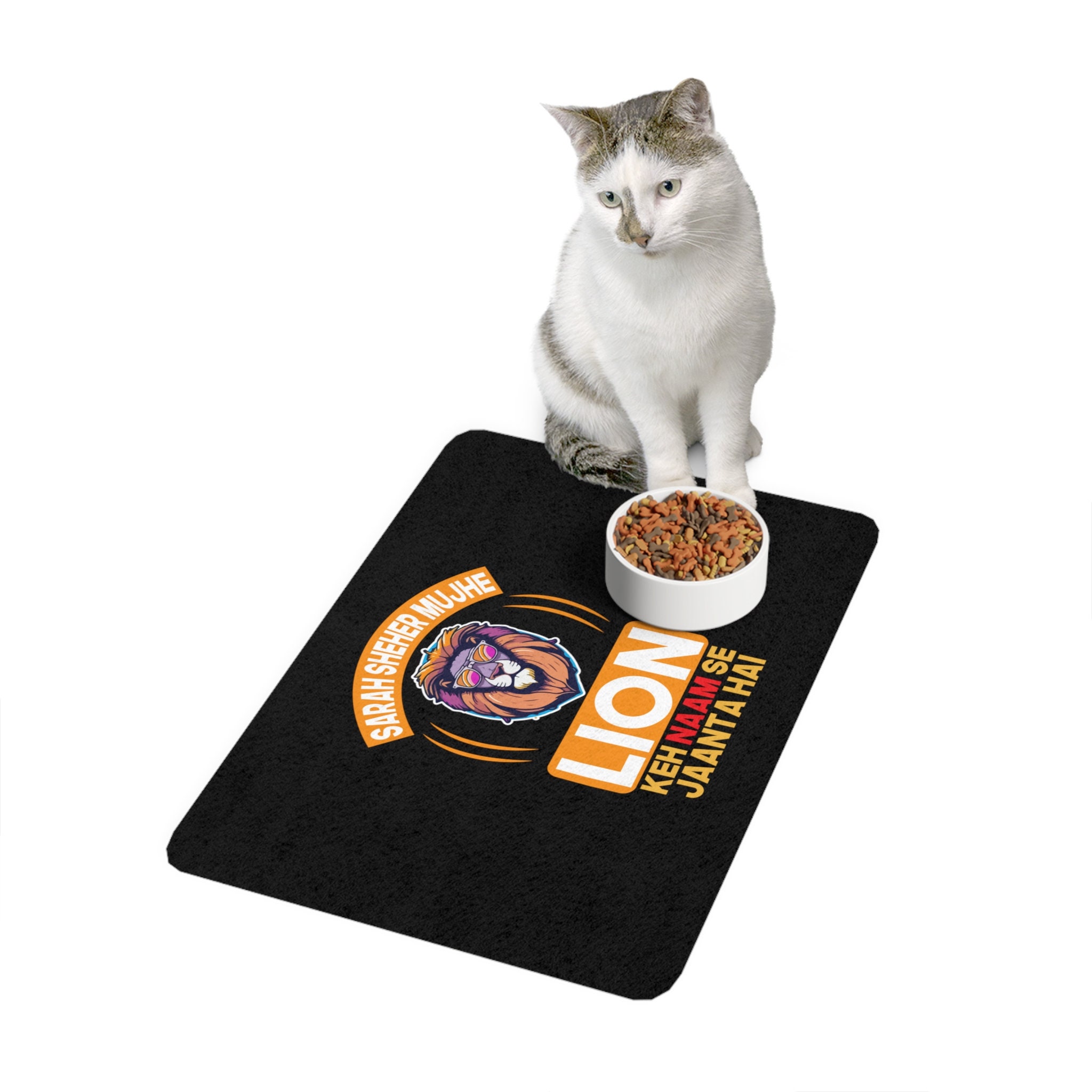 Pet Food Mat Sarah Sheher Mujhe Lion Ke Bollywood Hindi Quote Cat Food ... Pet Food Mat Sarah Sheher Mujhe Lion Ke Bollywood Hindi Quote Cat Food ...