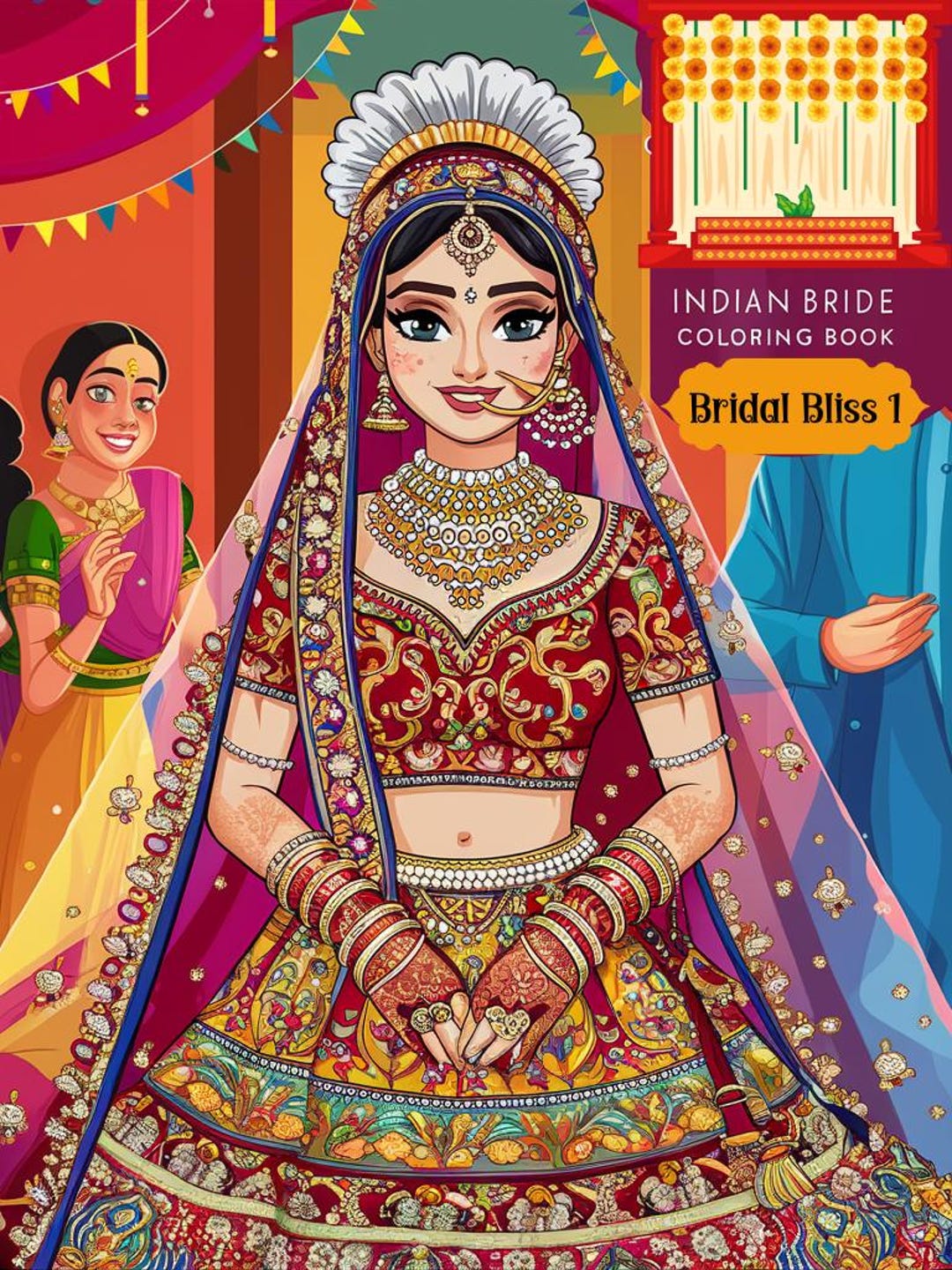 Indian Bride Coloring Pages, Mehndi Fashion Art (digital Download) - Etsy