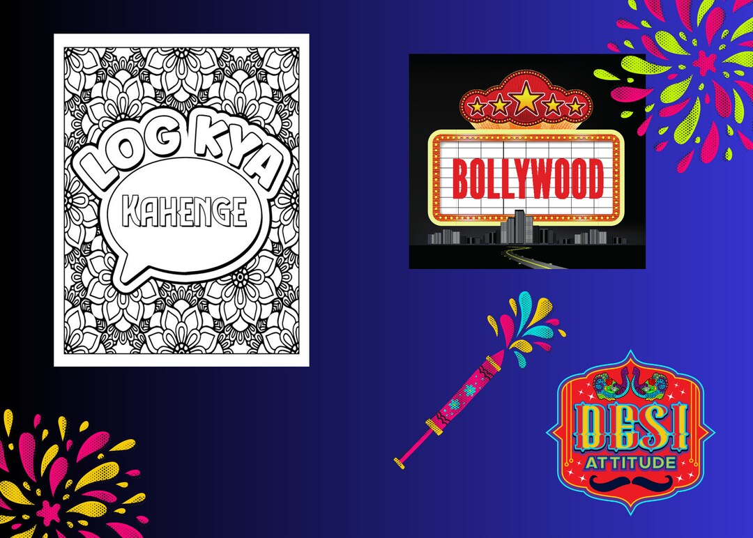 Bollywood Inspired Digital Coloring Sheets, Desi Art Printables ...