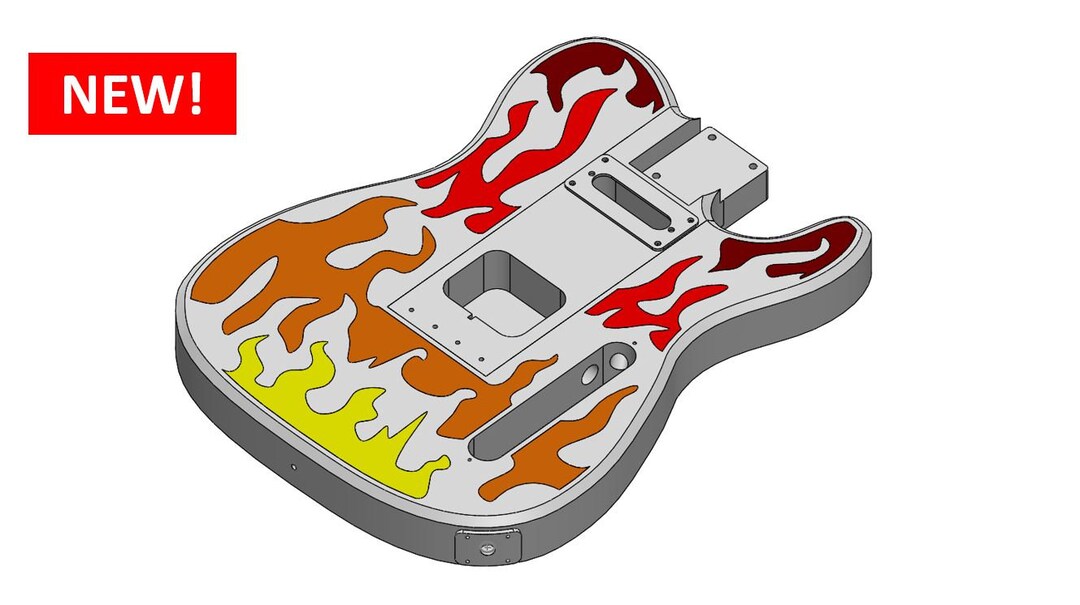 Telecaster Functional Guitar STL Files, 3D Print Design, 3D Model FIRE ...