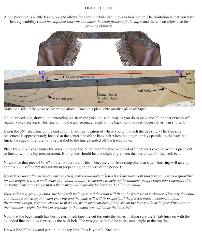 Full Chap Manual to Make Custom Fitted Full Chaps. to Visit Our New ...