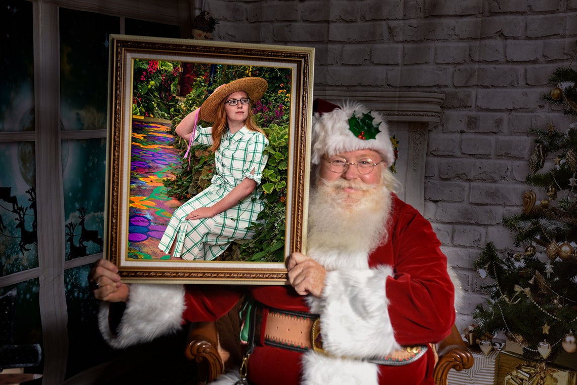 Covid Safe Santa Visit Photo Template Portrait Frame - Etsy