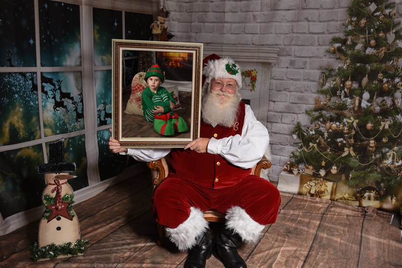 Covid Safe Santa Visit Photo Template Portrait Frame - Etsy