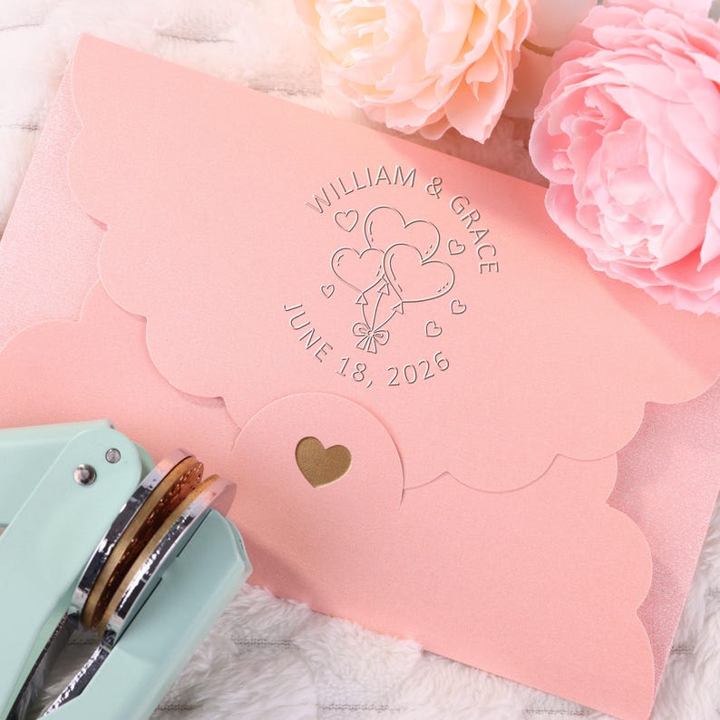 Wedding Embosser Stamp, Personalized Stamp, Custom Monogram Embosser ...