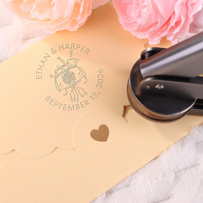 Wedding Embosser Stamp, Personalized Stamp, Custom Monogram Embosser ...