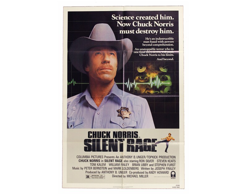 Vintage 80s Movie Poster Original 1982 Silent Rage Retro 80's Film One ...